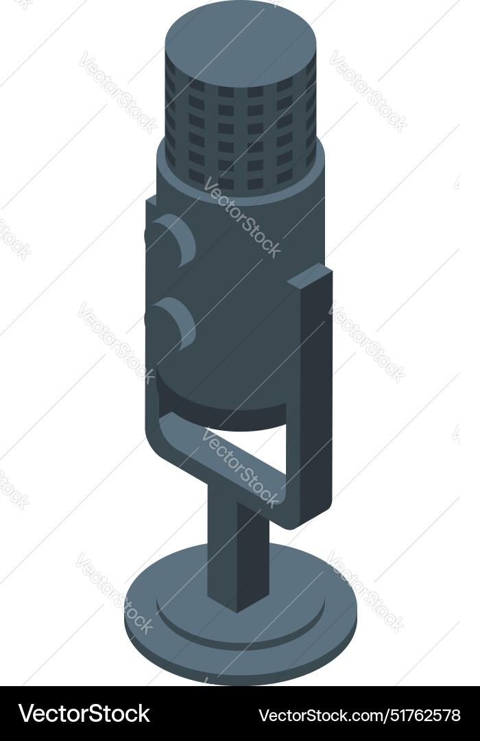 Studio microphone is recording a podcast or song Vector Image