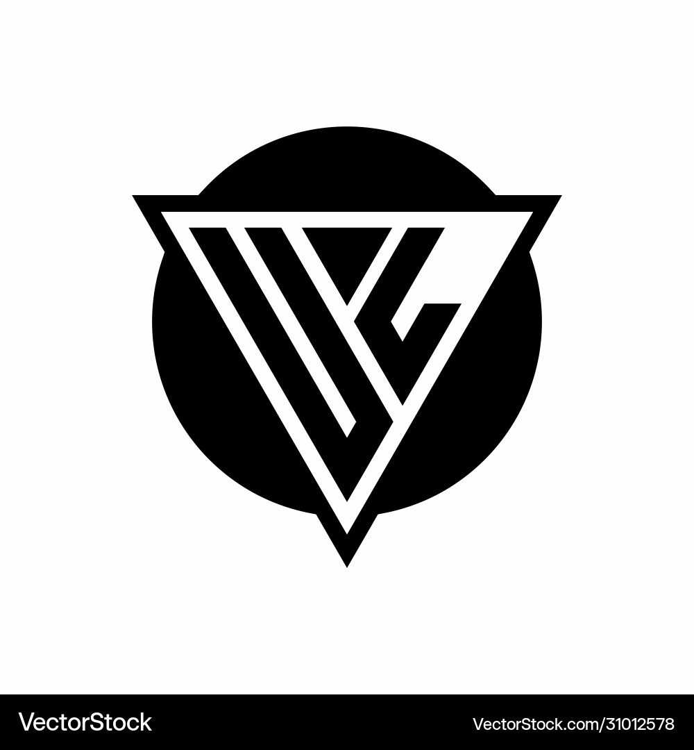 Ul logo with negative space triangle and circle Vector Image