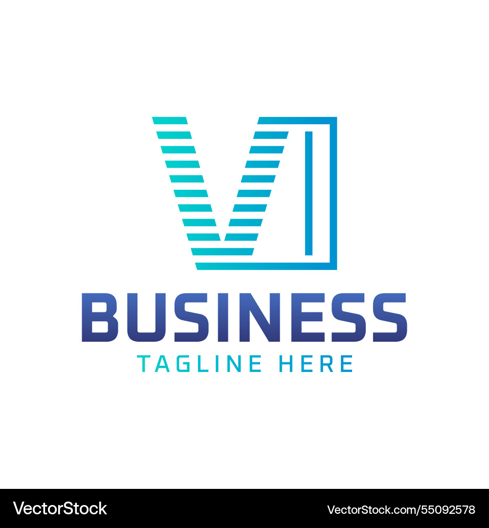 Vi logo design sleek modern letter Royalty Free Vector Image