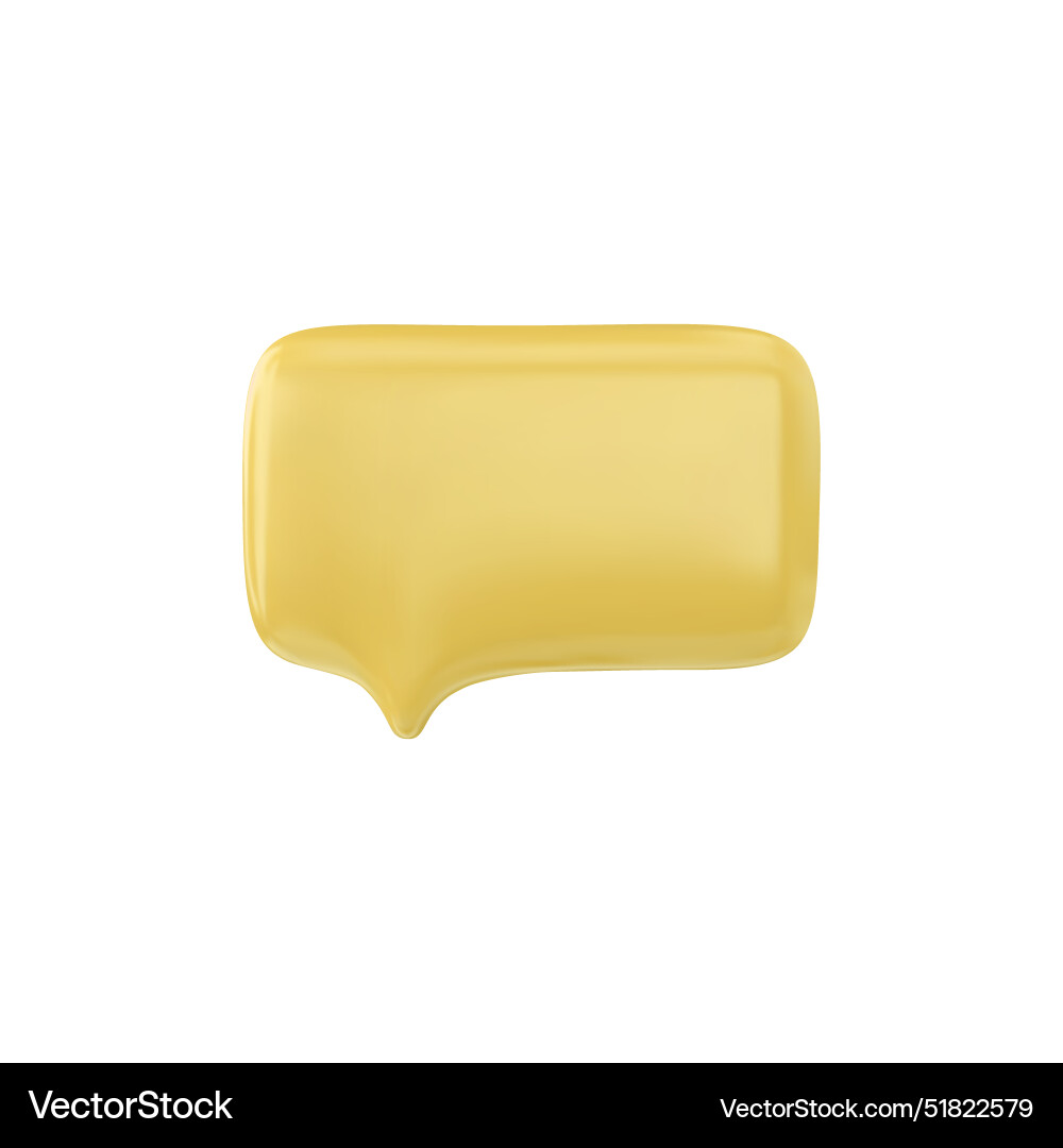 3d of a blank yellow dialog Royalty Free Vector Image