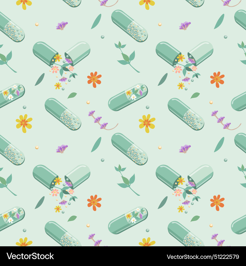 Alternative medicine seamless Royalty Free Vector Image