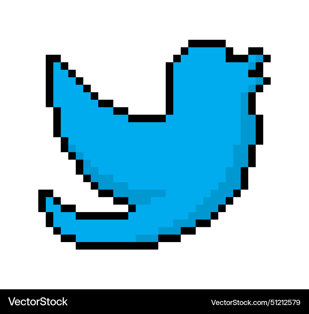 Blue bird emoticon symbol pixel art design Vector Image