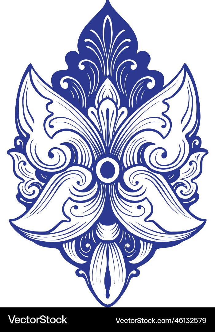 Blue shaded victorian ornamental collection Vector Image