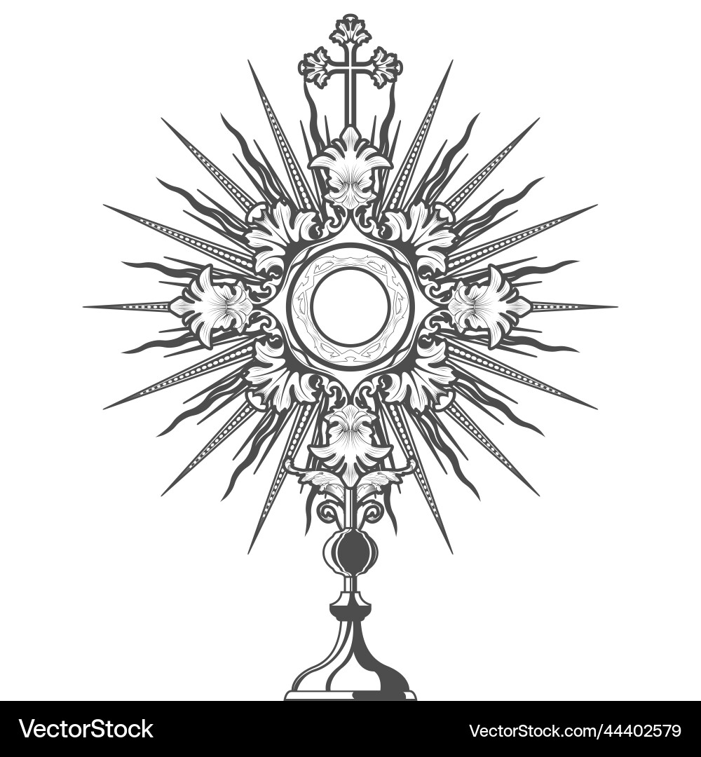 Catholic church ceremony monstrance ostensory Vector Image