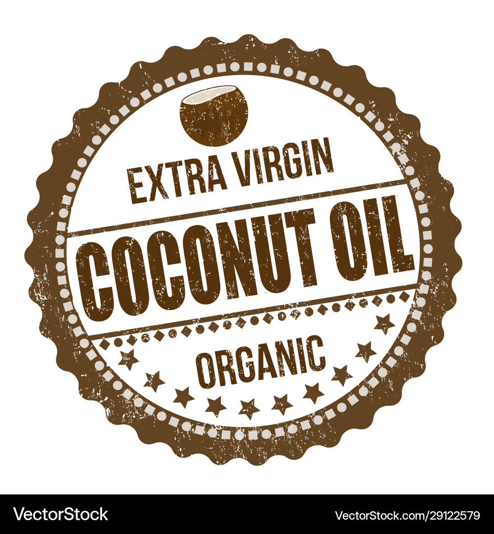 Coconut oil sign or stamp Royalty Free Vector Image