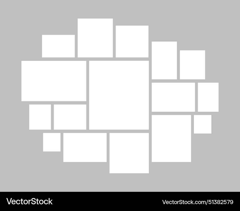 Empty collage sixteen frames photos image Vector Image