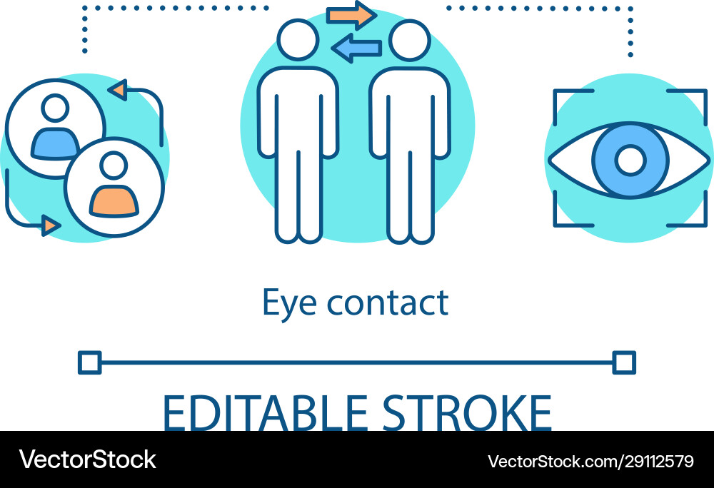 Eye contact concept icon Royalty Free Vector Image