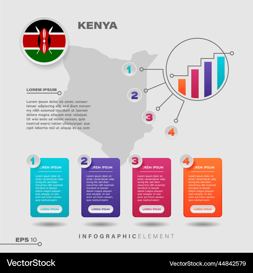 Kenya Chart Infographic Template Royalty Free Vector Image
