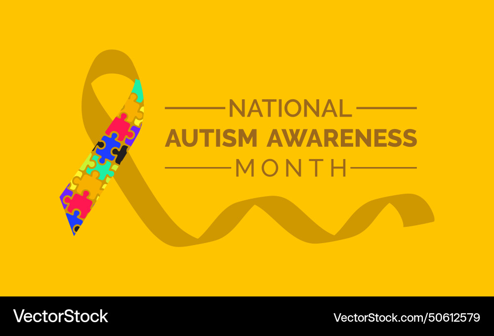 National autism awareness month observed every Vector Image