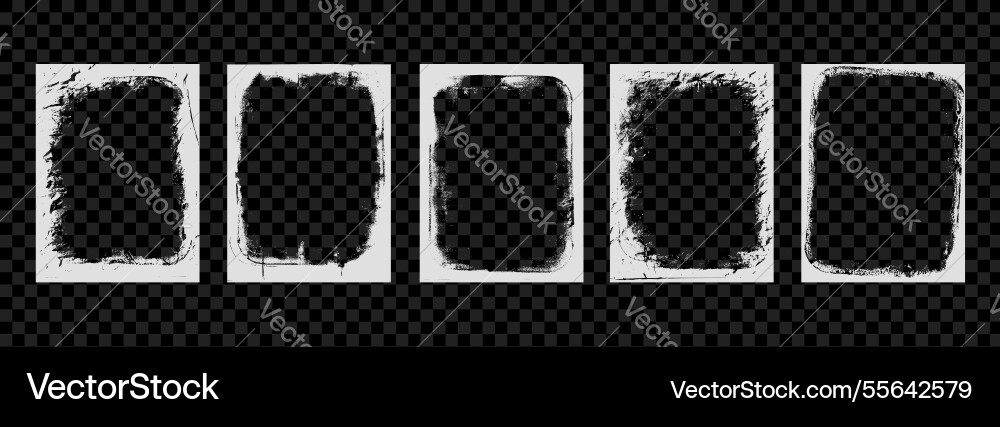 Photo grunge frames set template ink paint edges Vector Image