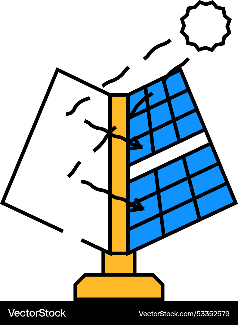 Reflectors solar panel icon color Royalty Free Vector Image