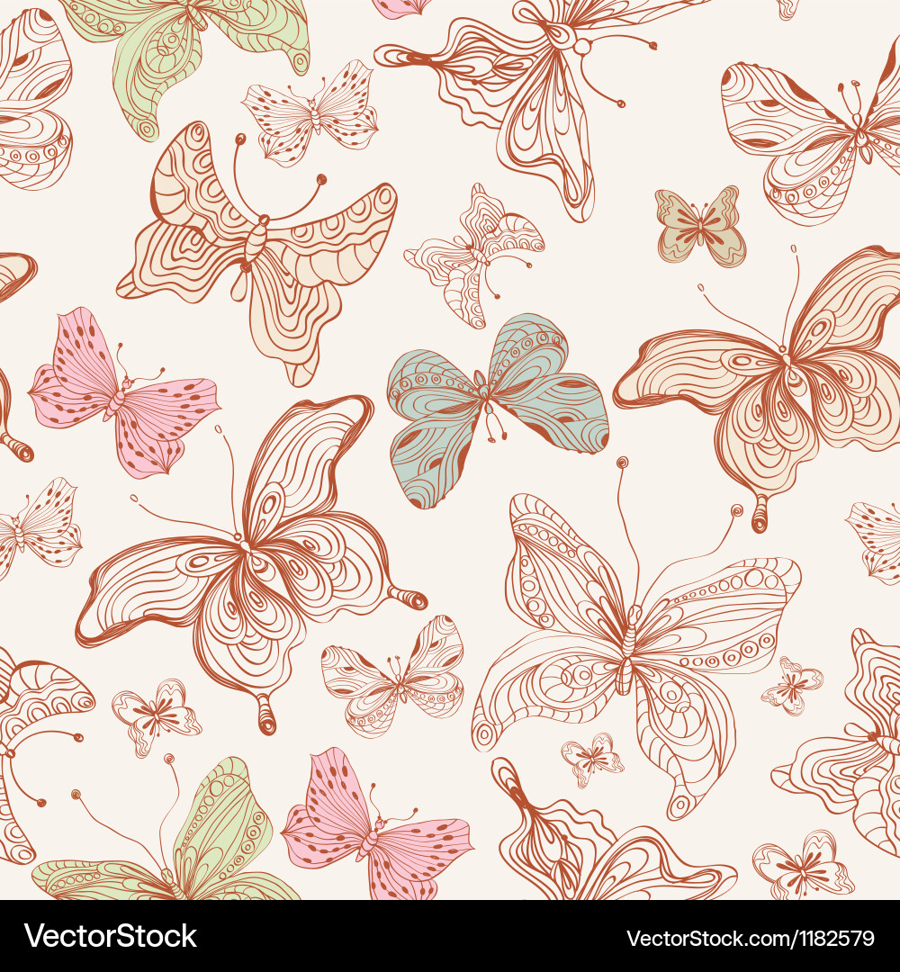Seamless background with butterflies Royalty Free Vector