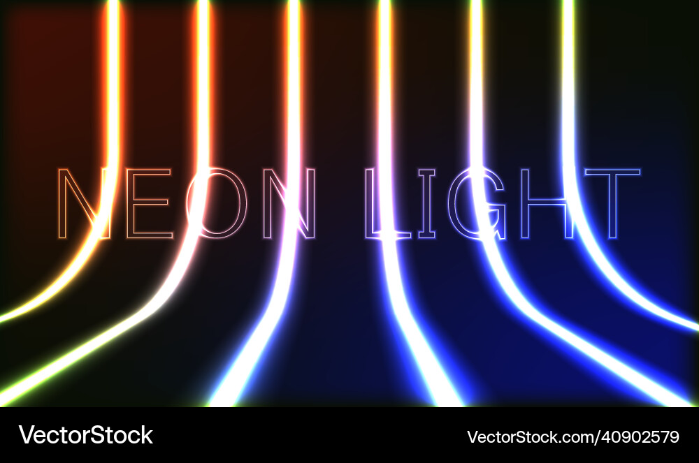 Set of neon long lamps Royalty Free Vector Image