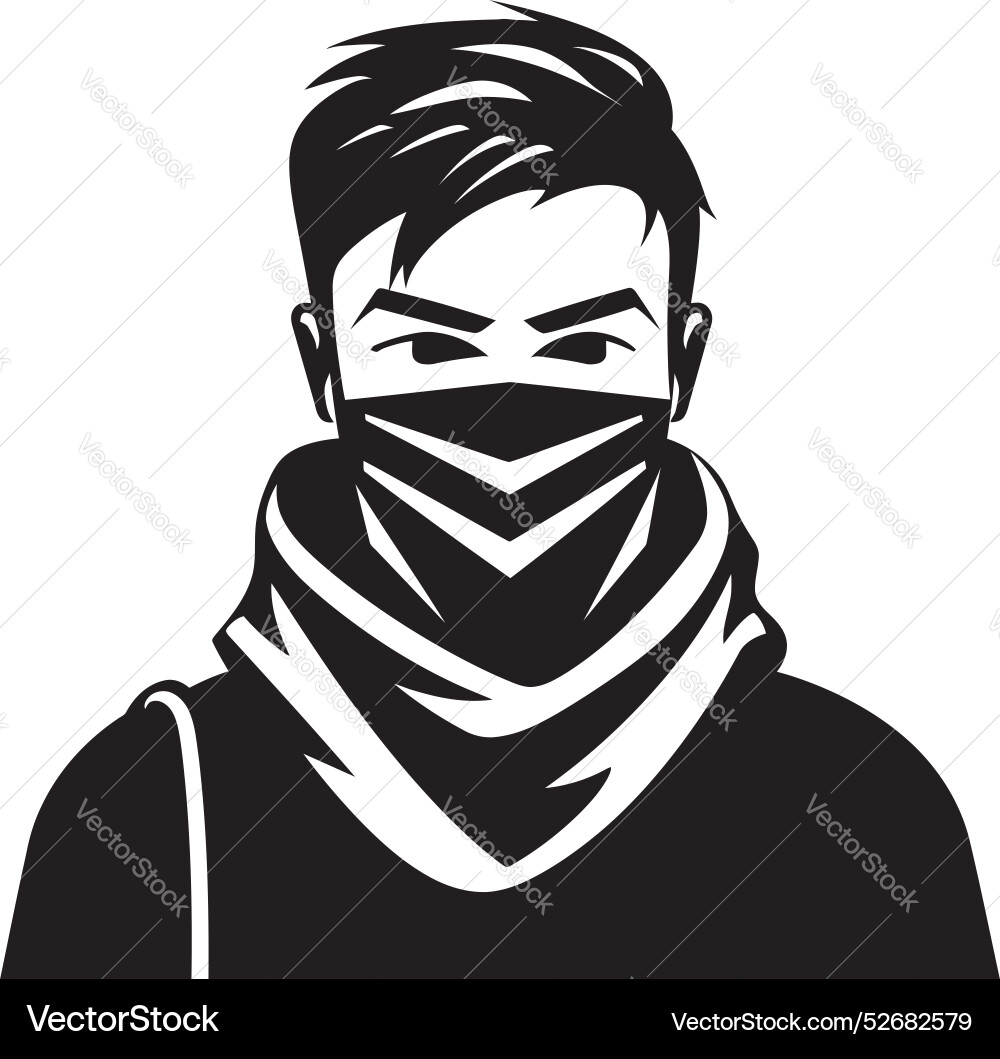 Silent specter masked visage with emblematic Vector Image