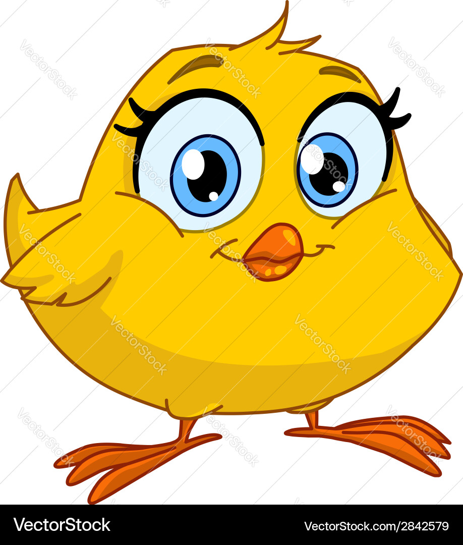 Smiling chick Royalty Free Vector Image - VectorStock