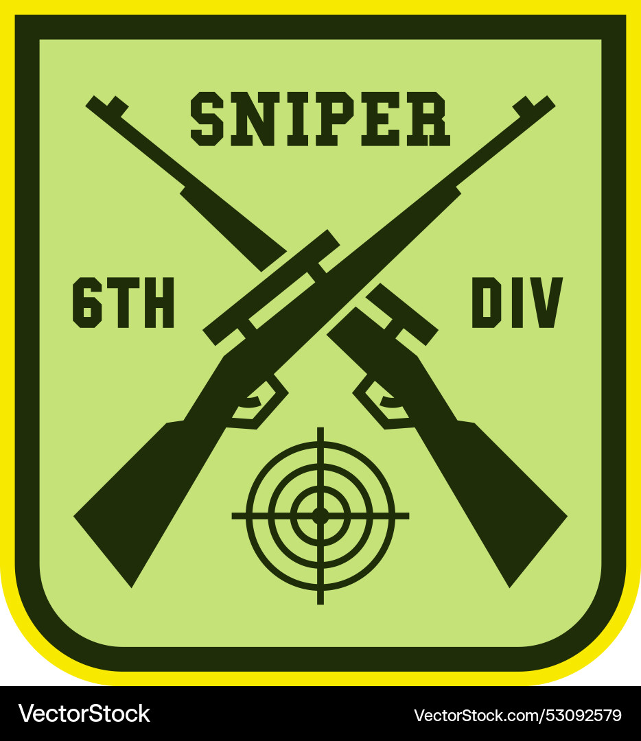 Sniper division emblem military combat force Vector Image