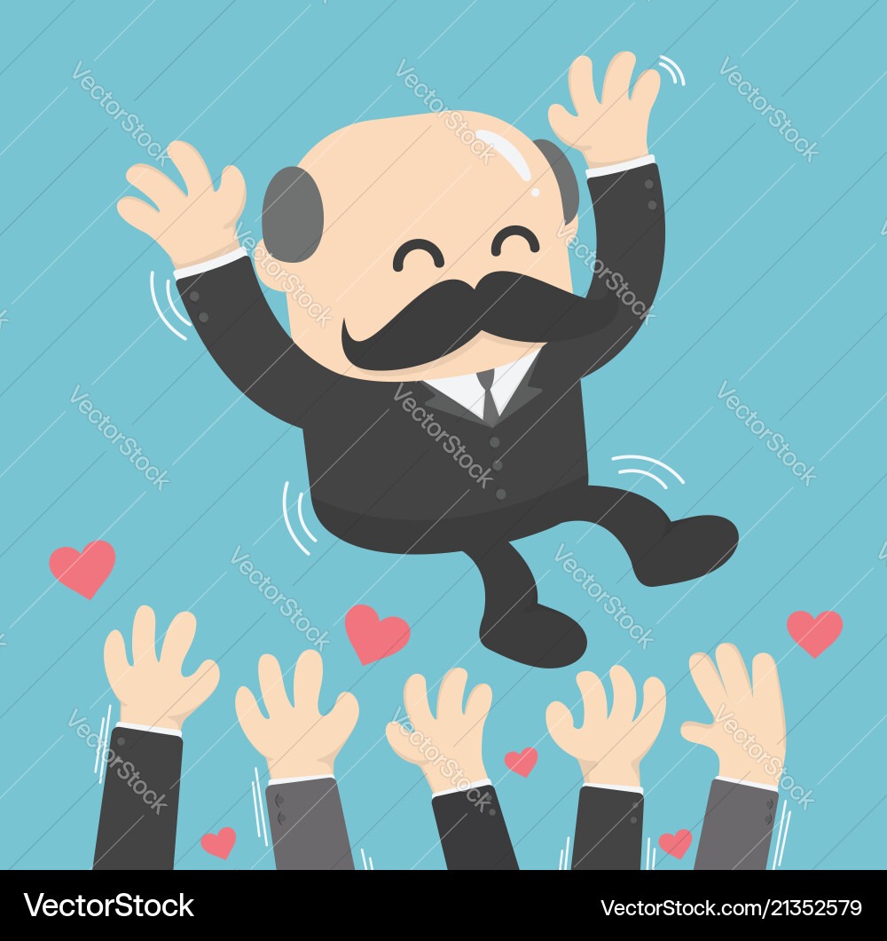 Successful Business Throwing Trophy Royalty Free Vector