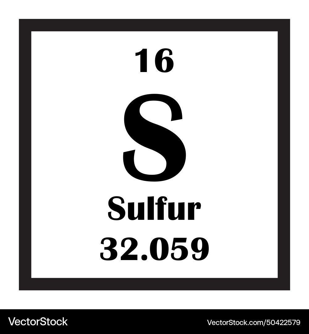 Sulfur chemical element icon Royalty Free Vector Image