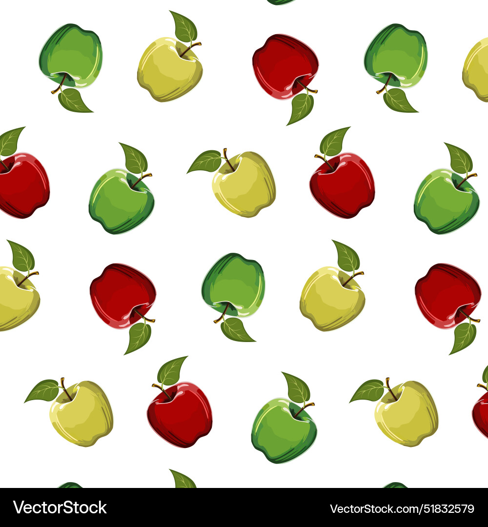 Transparent background with multi-colored apples Vector Image