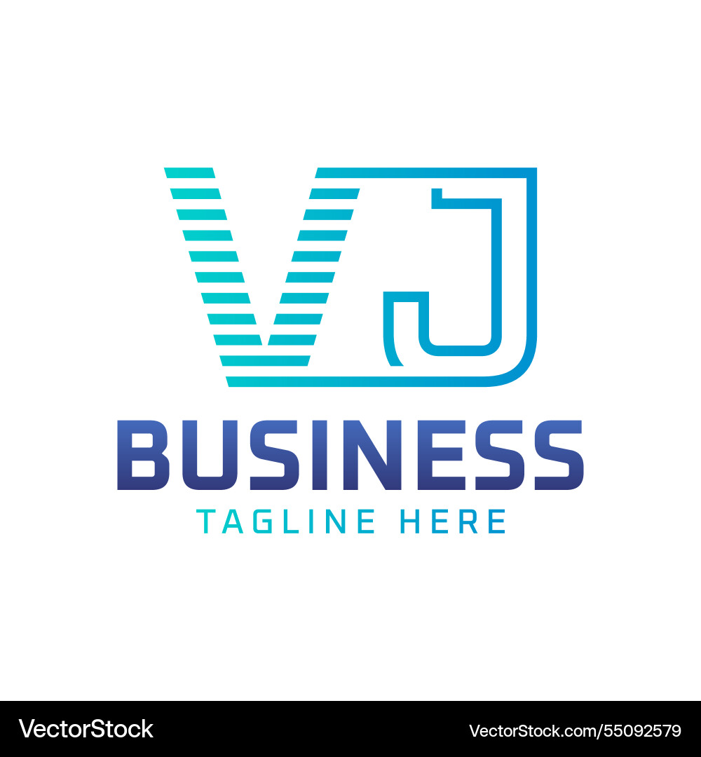 Vj logo design sleek modern letter Royalty Free Vector Image