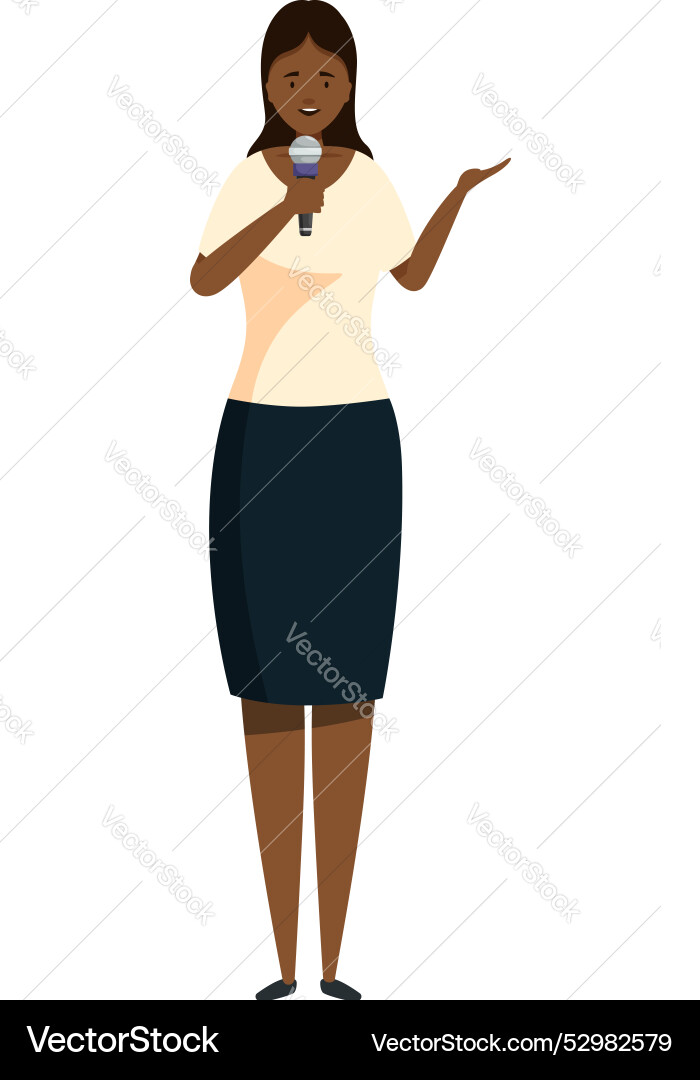 Young businesswoman is making a point while Vector Image