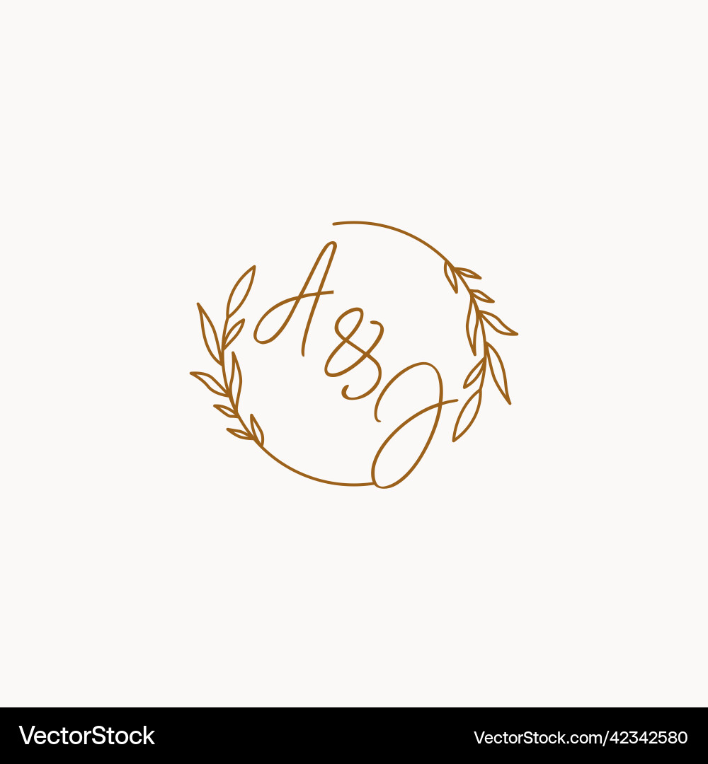 Aj wedding initials logo design Royalty Free Vector Image