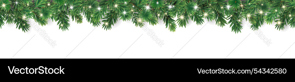 Christmas tree seamless garland on transparent Vector Image