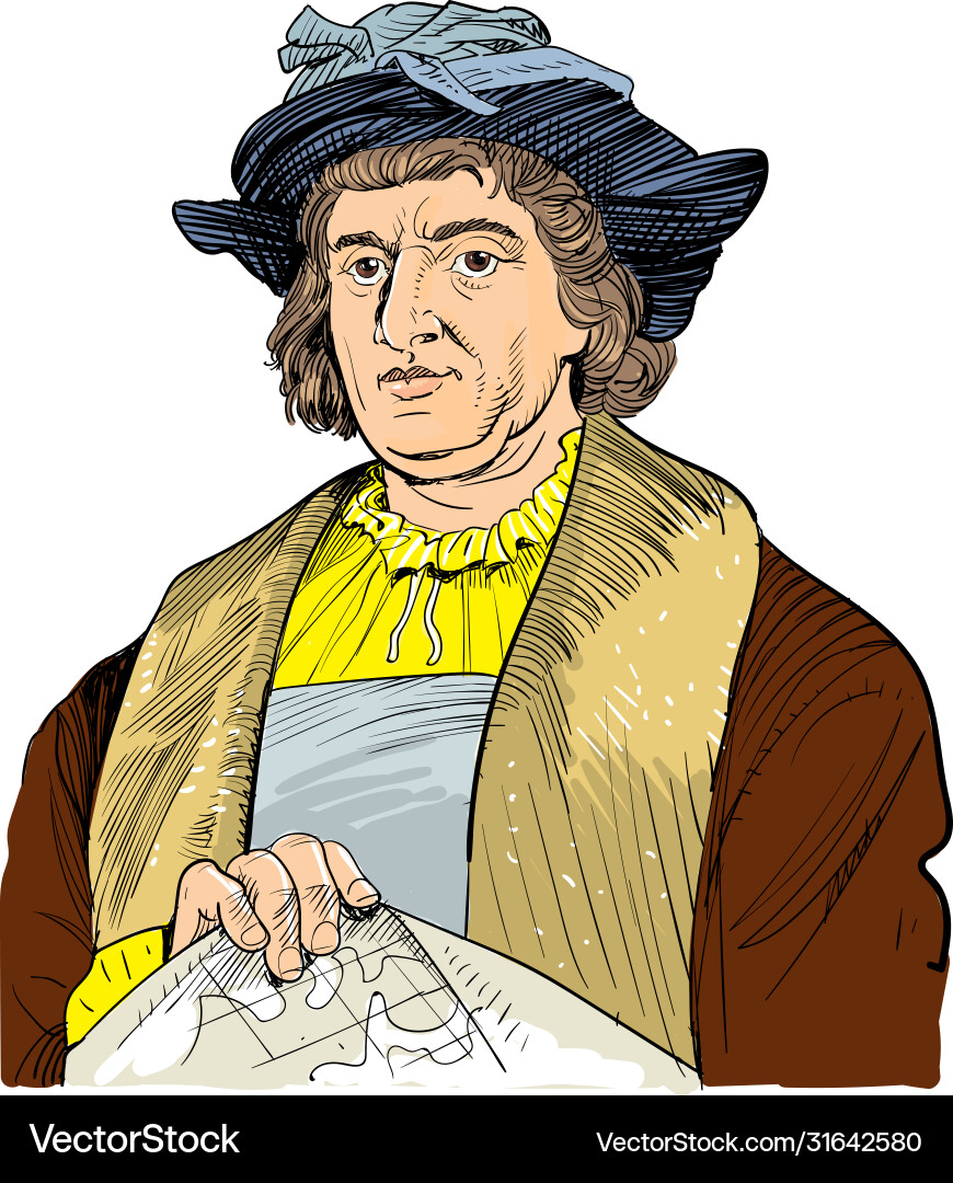 Portrait Christopher Columbus Vector Images (23)