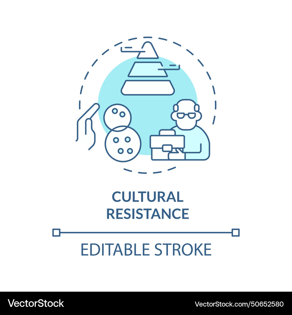 Cultural resistance soft blue concept icon Vector Image