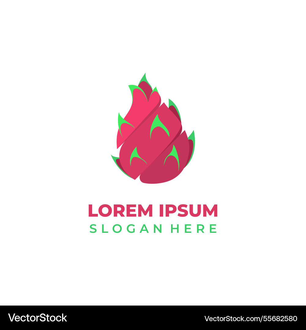 Dragon fruit logo sliced Royalty Free Vector Image