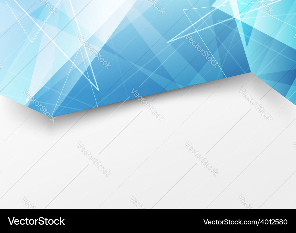 Folding crystal structure blue brochure template Vector Image