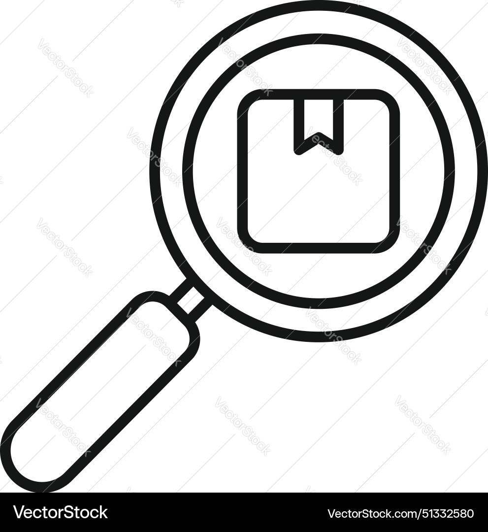 Magnifying glass over book icon line art Vector Image