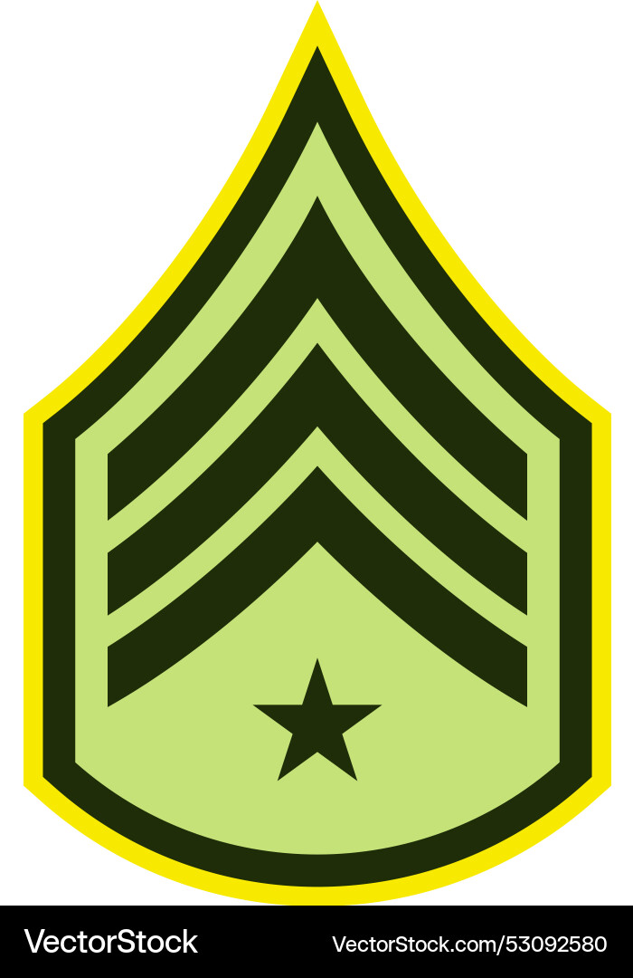 Military chevron green army patch retro insignia Vector Image