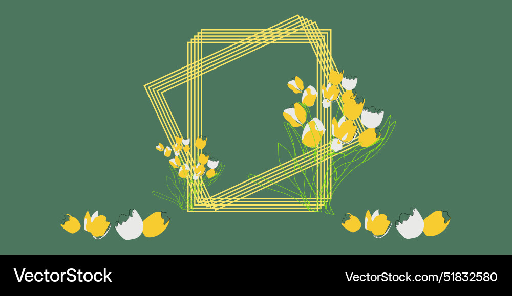 Modern floral tulip frame Royalty Free Vector Image
