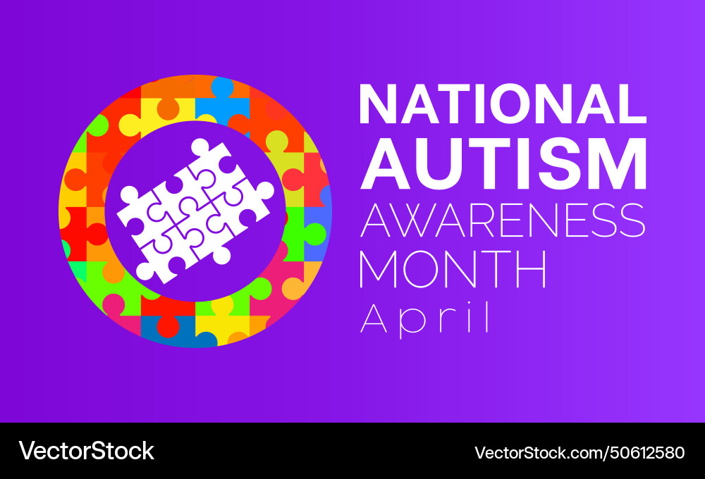 National autism awareness month observed every Vector Image National autism awareness month observed every Vector Image
