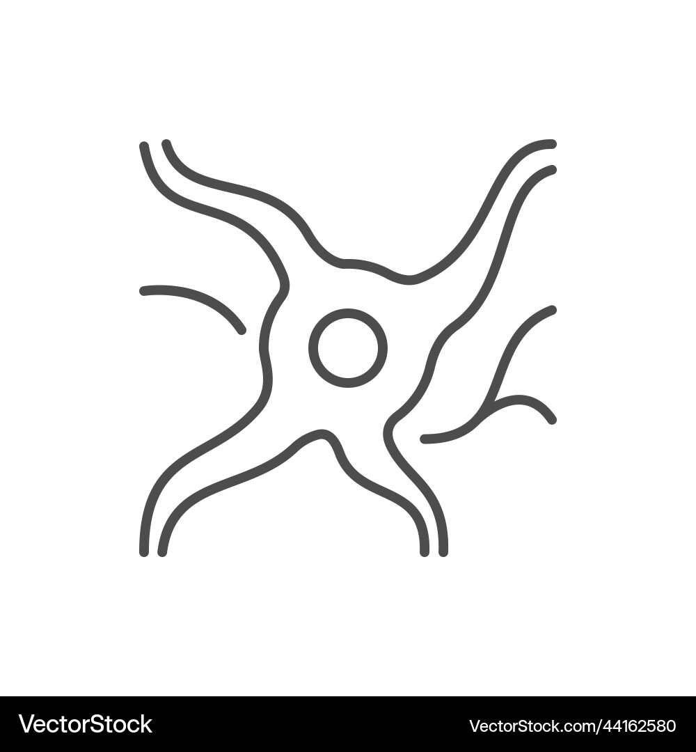 Nerve cell line outline icon Royalty Free Vector Image