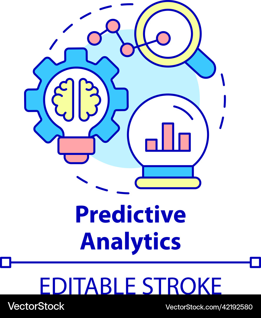 Predictive analytics concept icon Royalty Free Vector Image Predictive analytics concept icon Royalty Free Vector Image