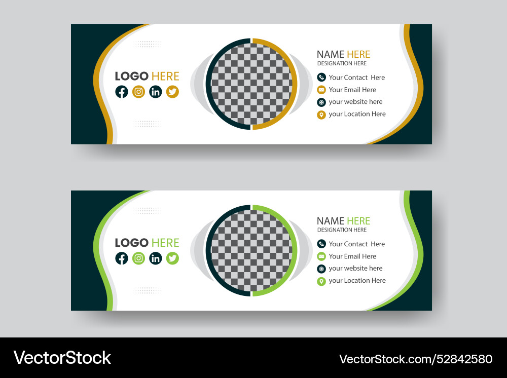 Template for a corporate email signature Vector Image