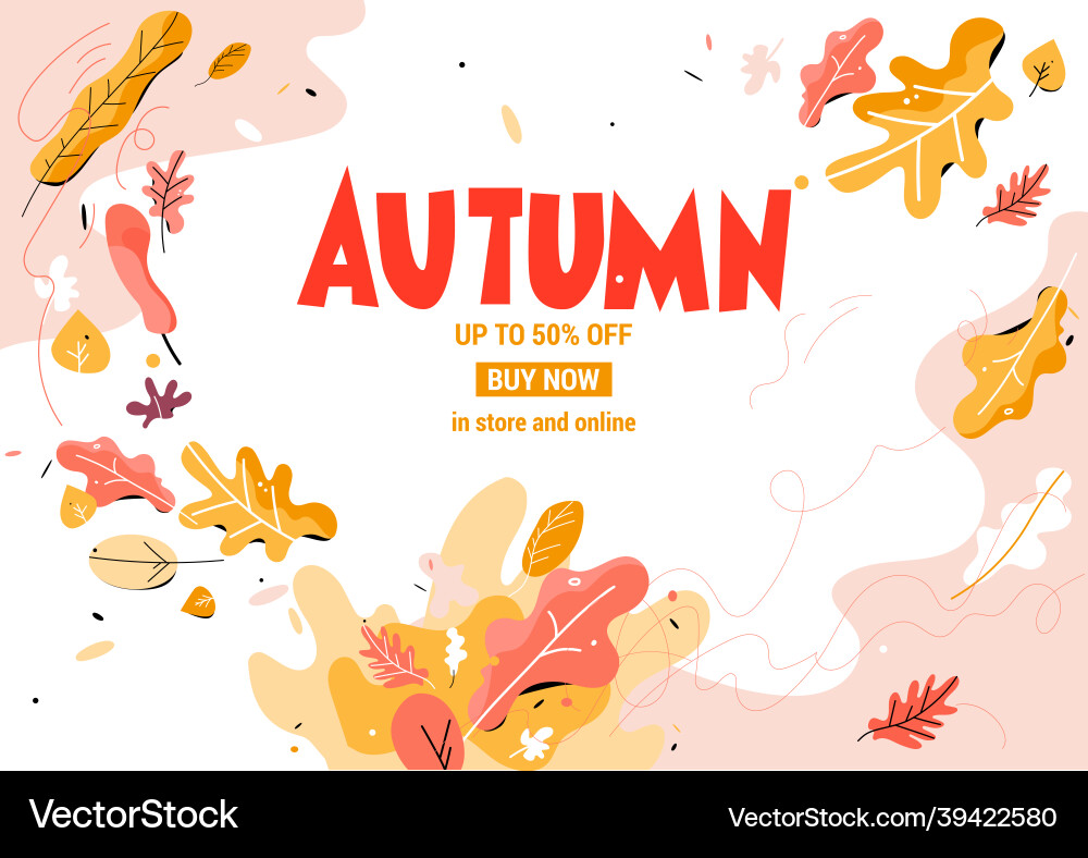 Trendy fall leaves Royalty Free Vector Image - VectorStock