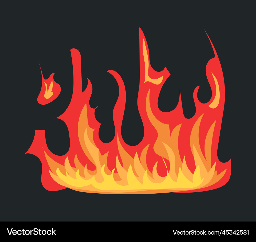 Bright Flame Border - Wildfire Effect Royalty Free Vector