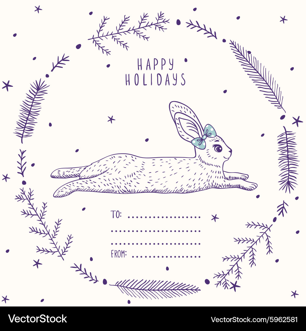 Bunny card Royalty Free Vector Image - VectorStock