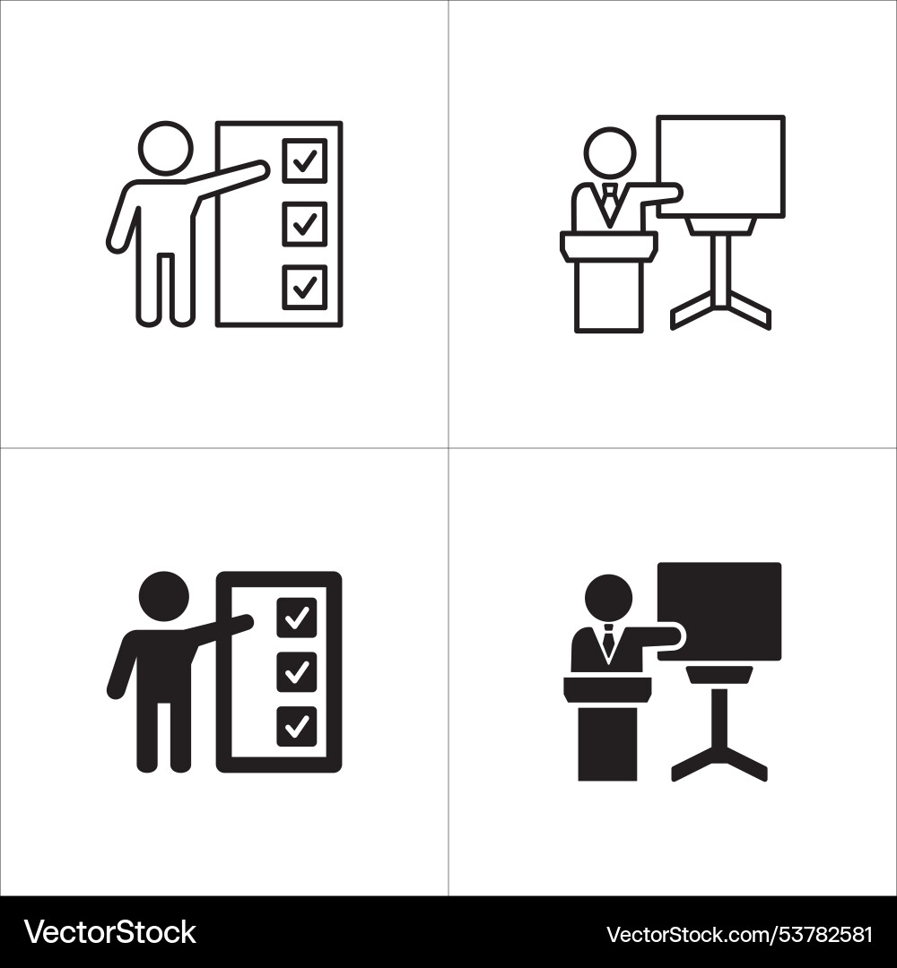 Business achievements icon set leadership Vector Image