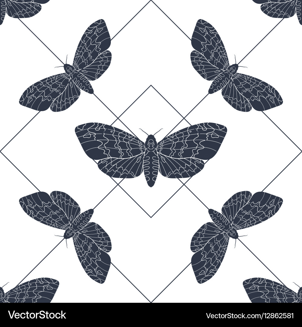 Dead Head Moth Seamless Pattern Royalty Free Vector Image