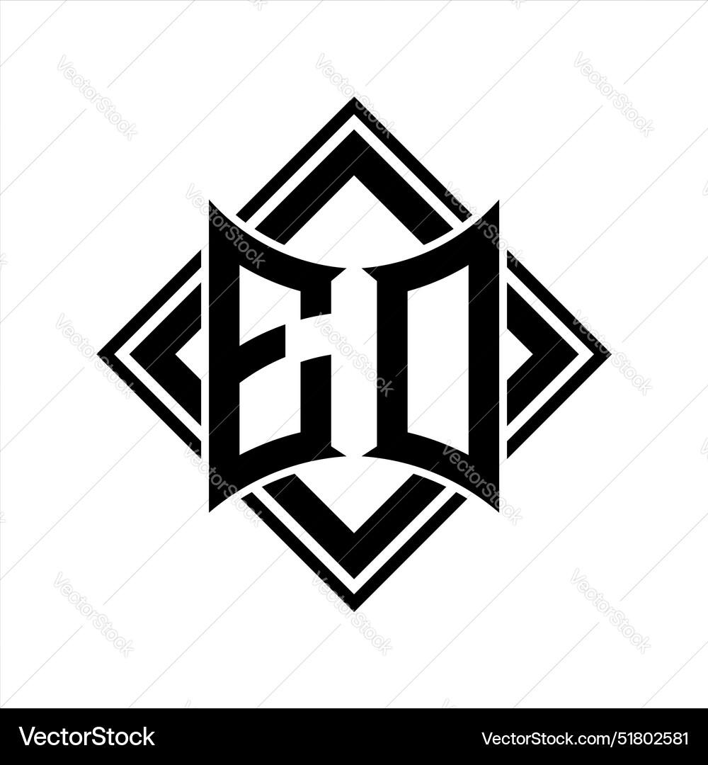 Ed letter logo with abstract shield shape Vector Image