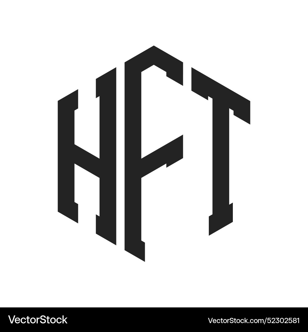 Hft logo design initial letter monogram Royalty Free Vector