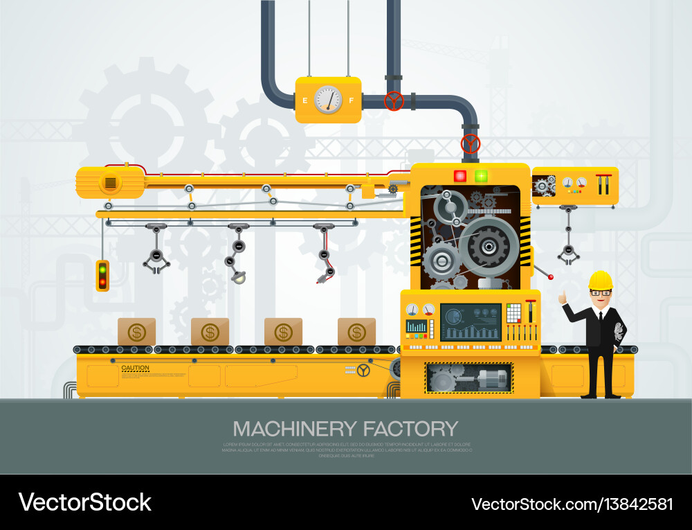 Industrial machine factory construction equipment Vector Image