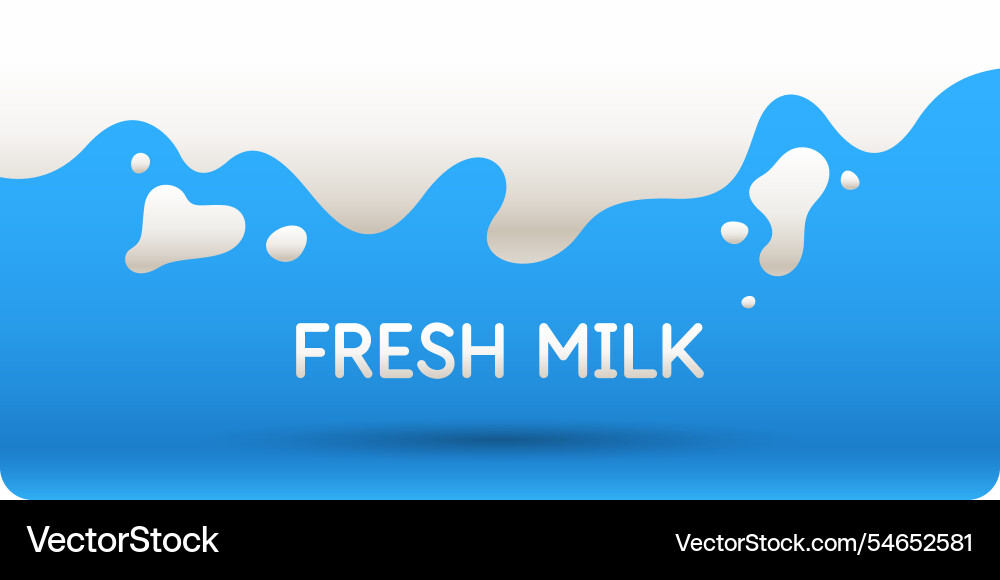 Modern poster fresh milk with splashes Royalty Free Vector