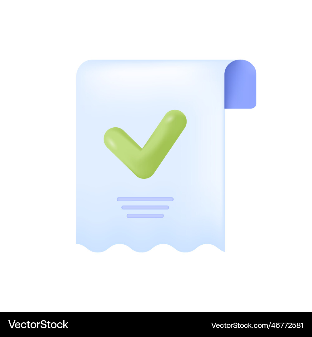 Paper with Green Checkmark Icon Royalty Free Vector Image