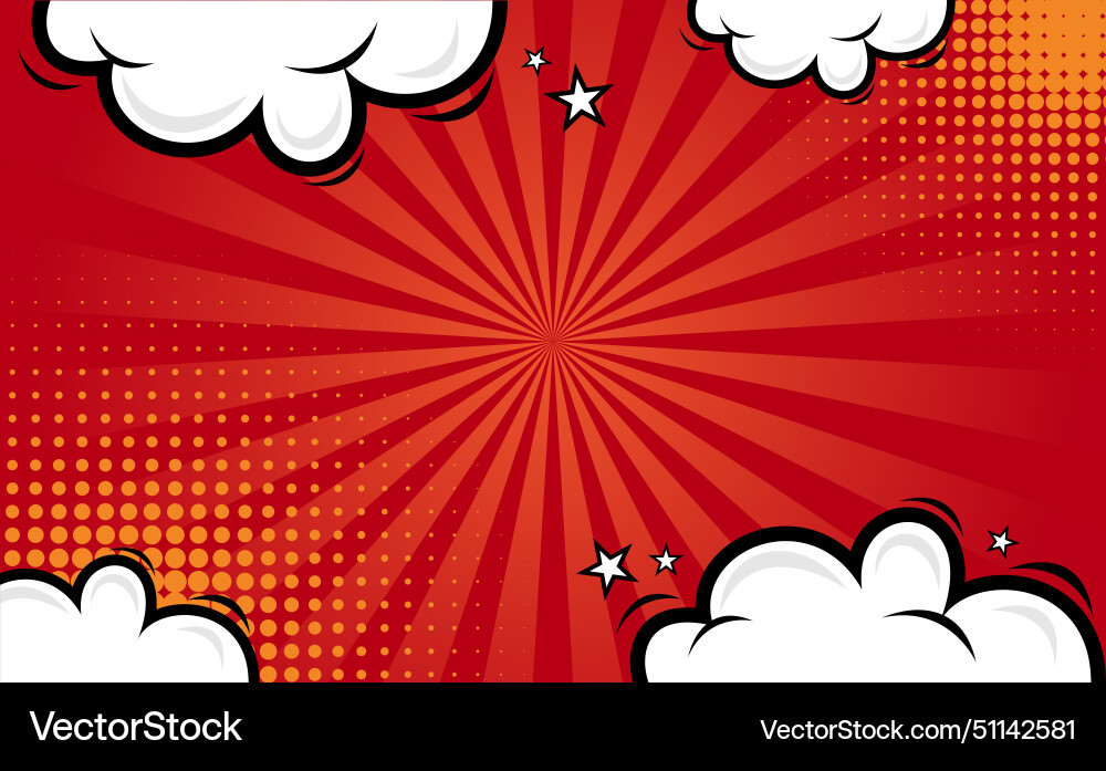 Red comic cartoon background design template Vector Image