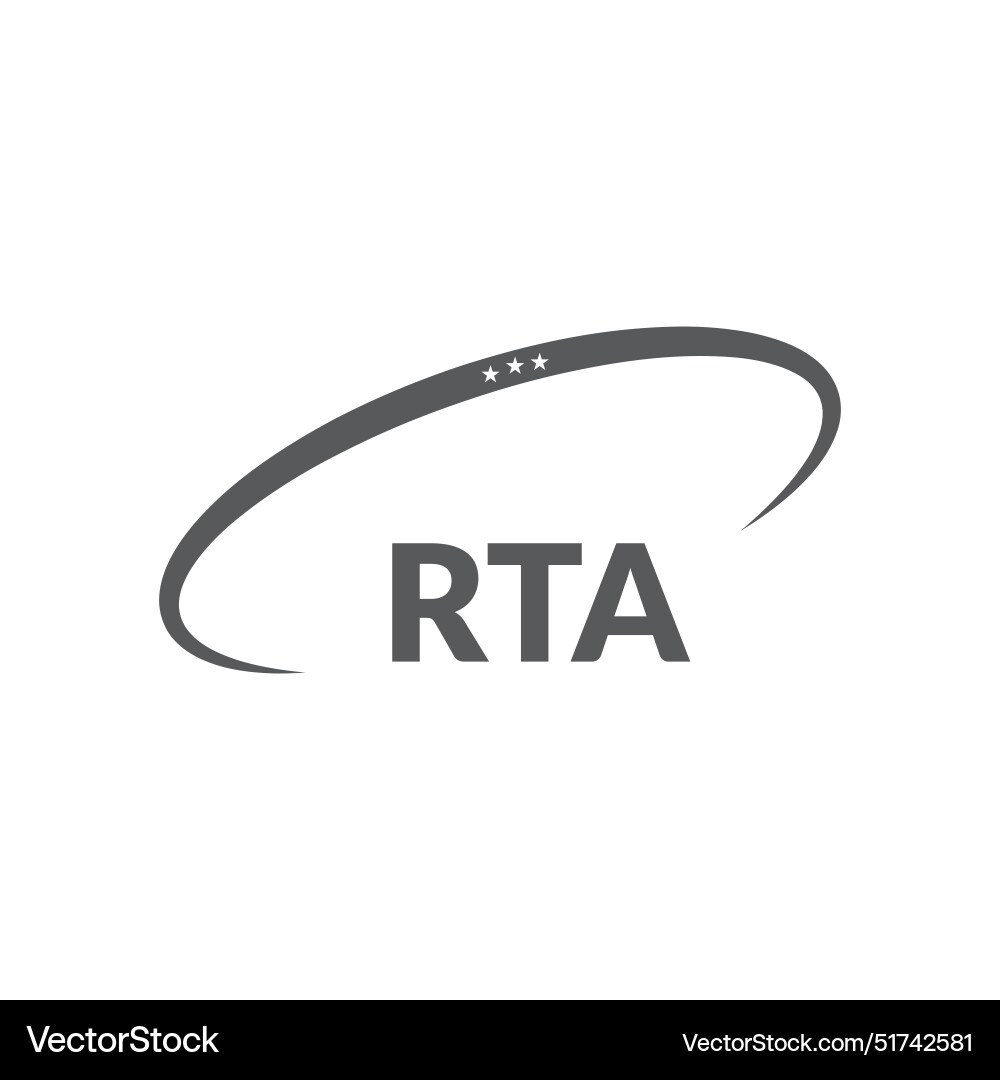 Rta letter logo design on white background Vector Image